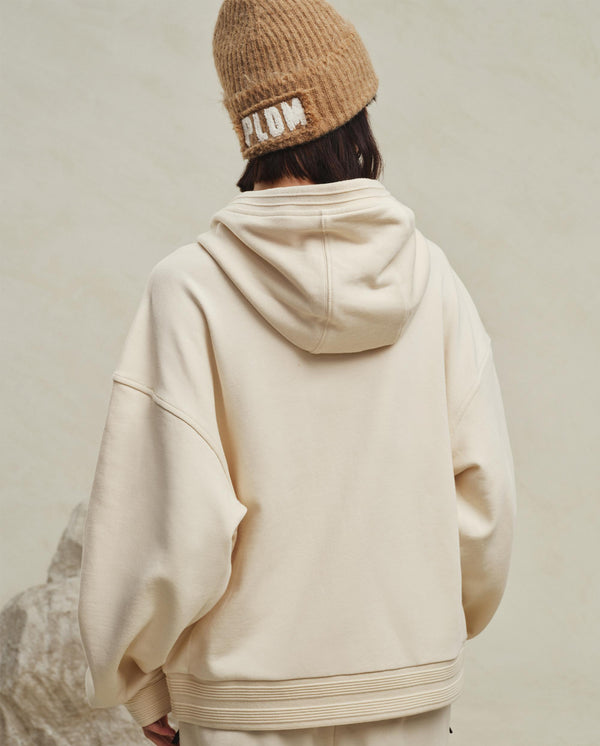 WOMEN'S LOGO DROPPED SHOULDERS COTTON HOODIE - PALLADIUM Official ...